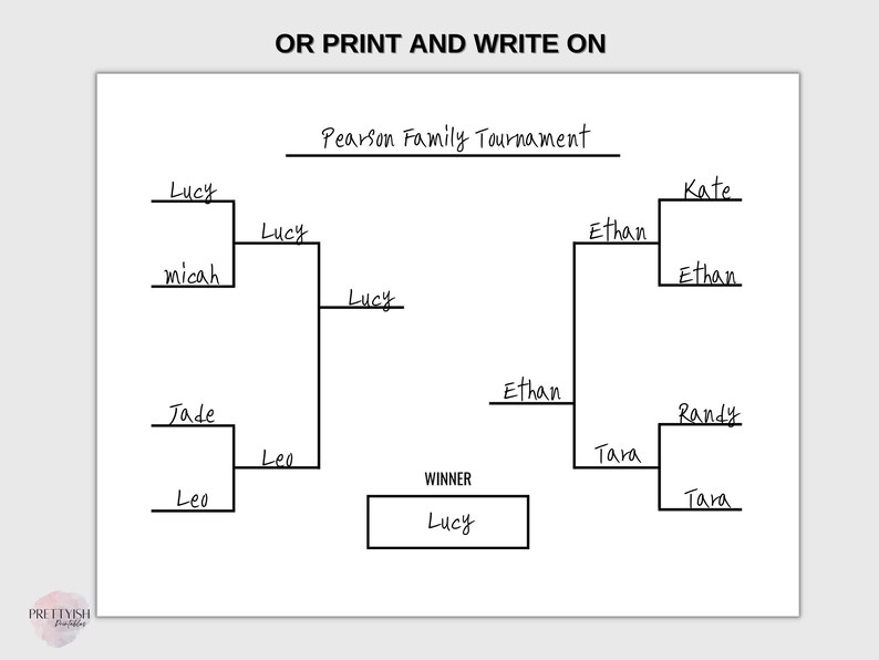 Sports Bracket Template for Tournament, Printable Basketball Bracket ...