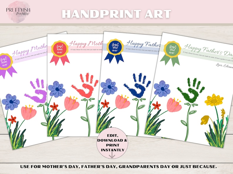 Mothers Day Handprint Art, Preschool Worksheets, Best Mom Ever ...