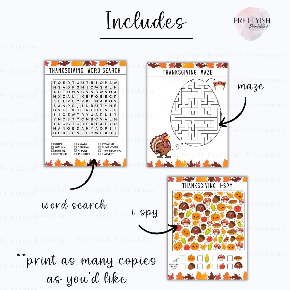 Thanksgiving Games, Thanksgiving Maze Word Search, Family Fall Game ...