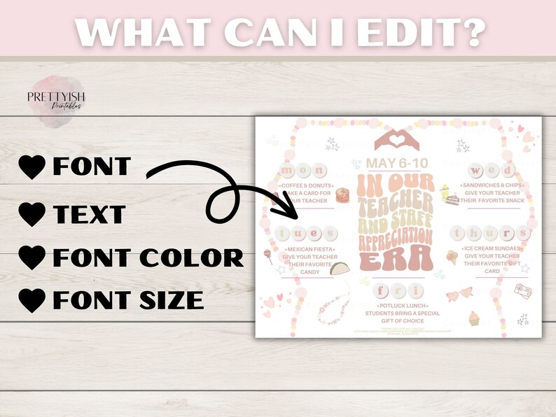 Editable Teacher and Staff Appreciation Week Printables, Printable for ...