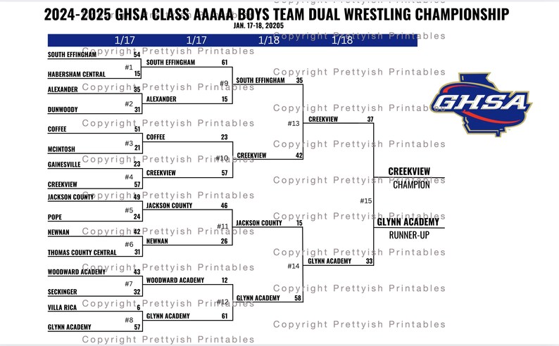 Custom Sports Bracket Template for Tournament, Printable Bracket ...
