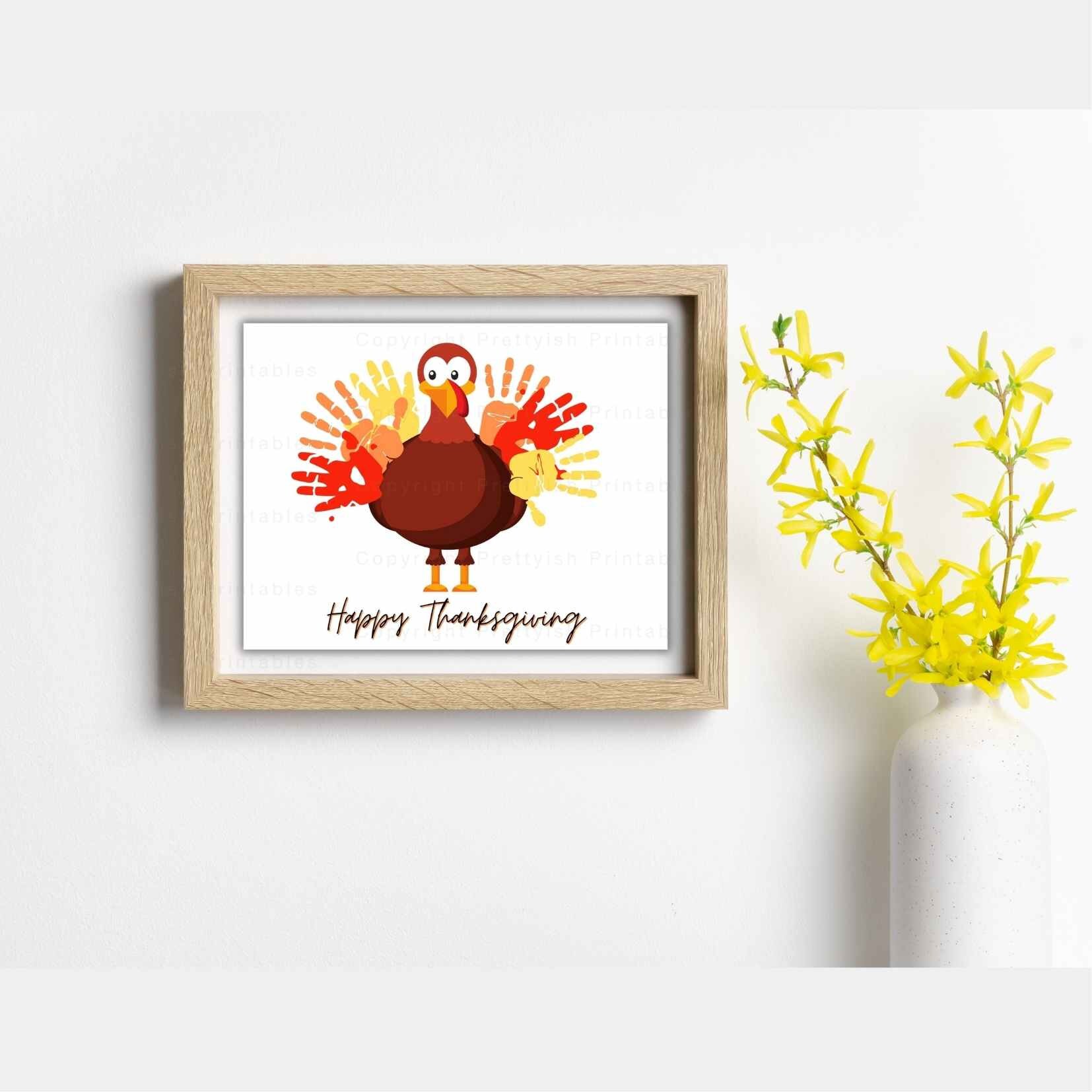 Thanksgiving Handprint, Handprint Craft, Printable, Turkey Handprint ...