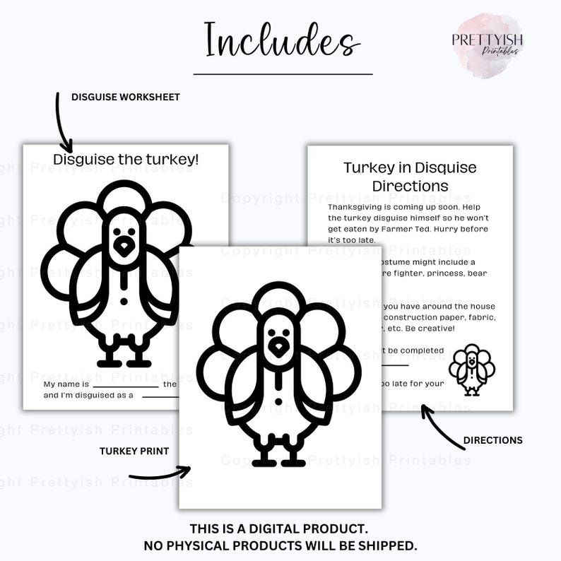Turkey in Disguise Project, Turkey Printable, Thanksgiving Game, Turkey ...