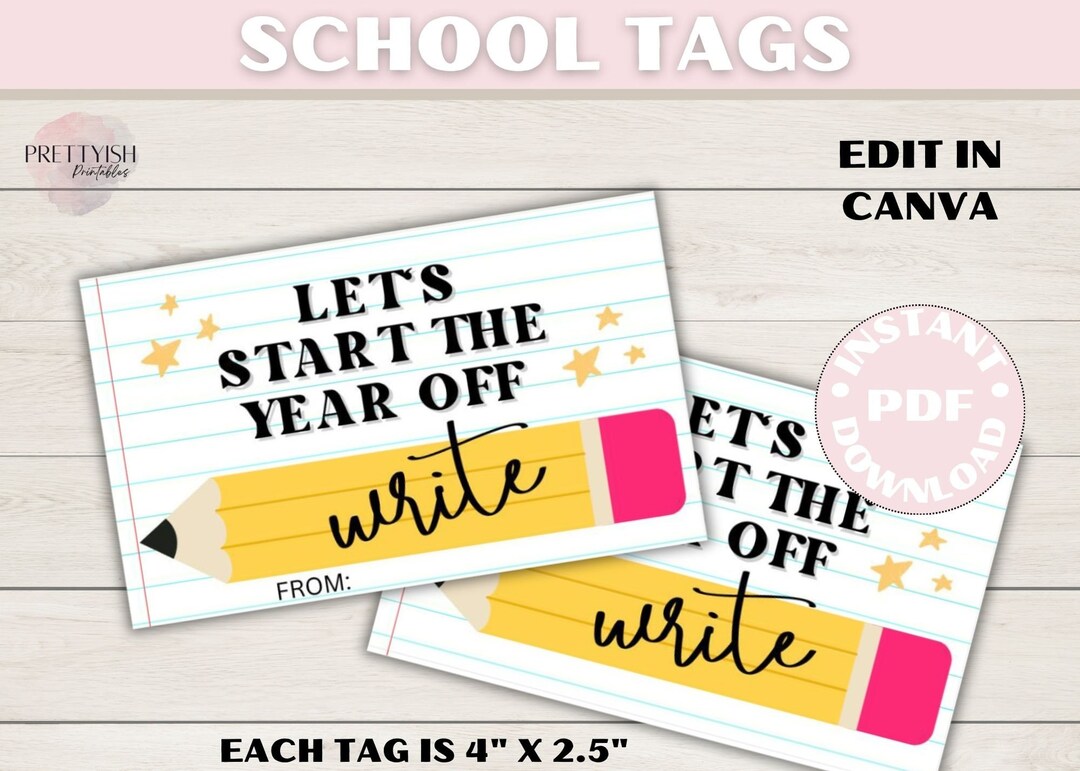 Printable First Day of School Favor Tags, Back to School Treat Bag ...