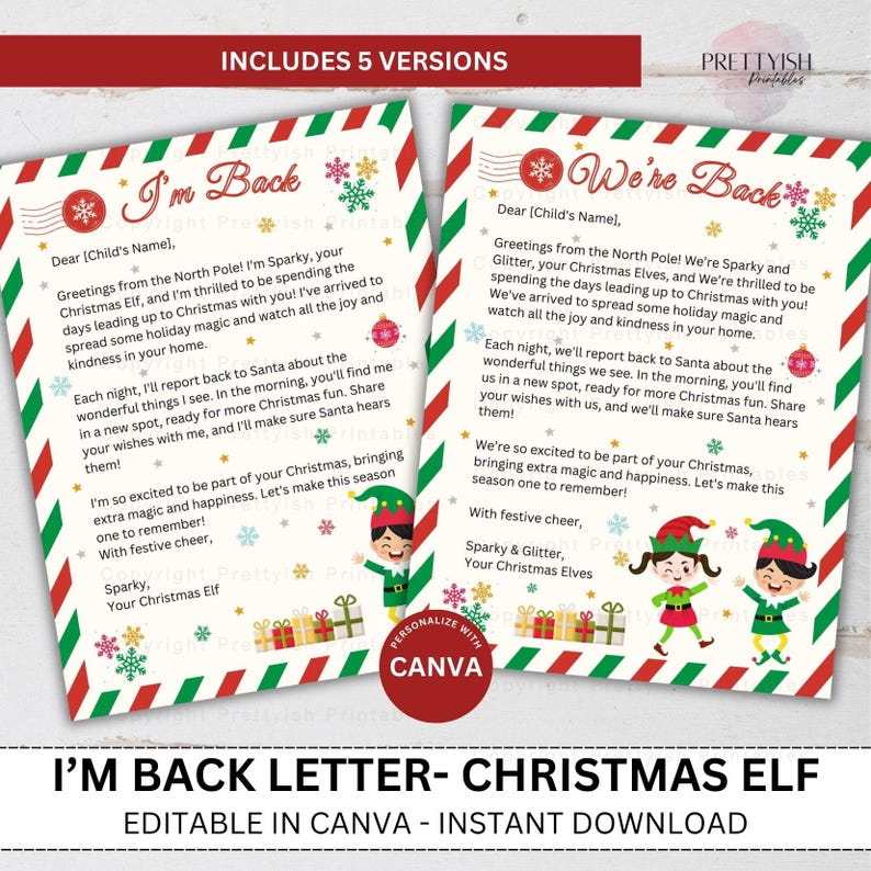 Elf Arrival Letter, Elf Letter Printable, Elf Template Printable Pdf ...