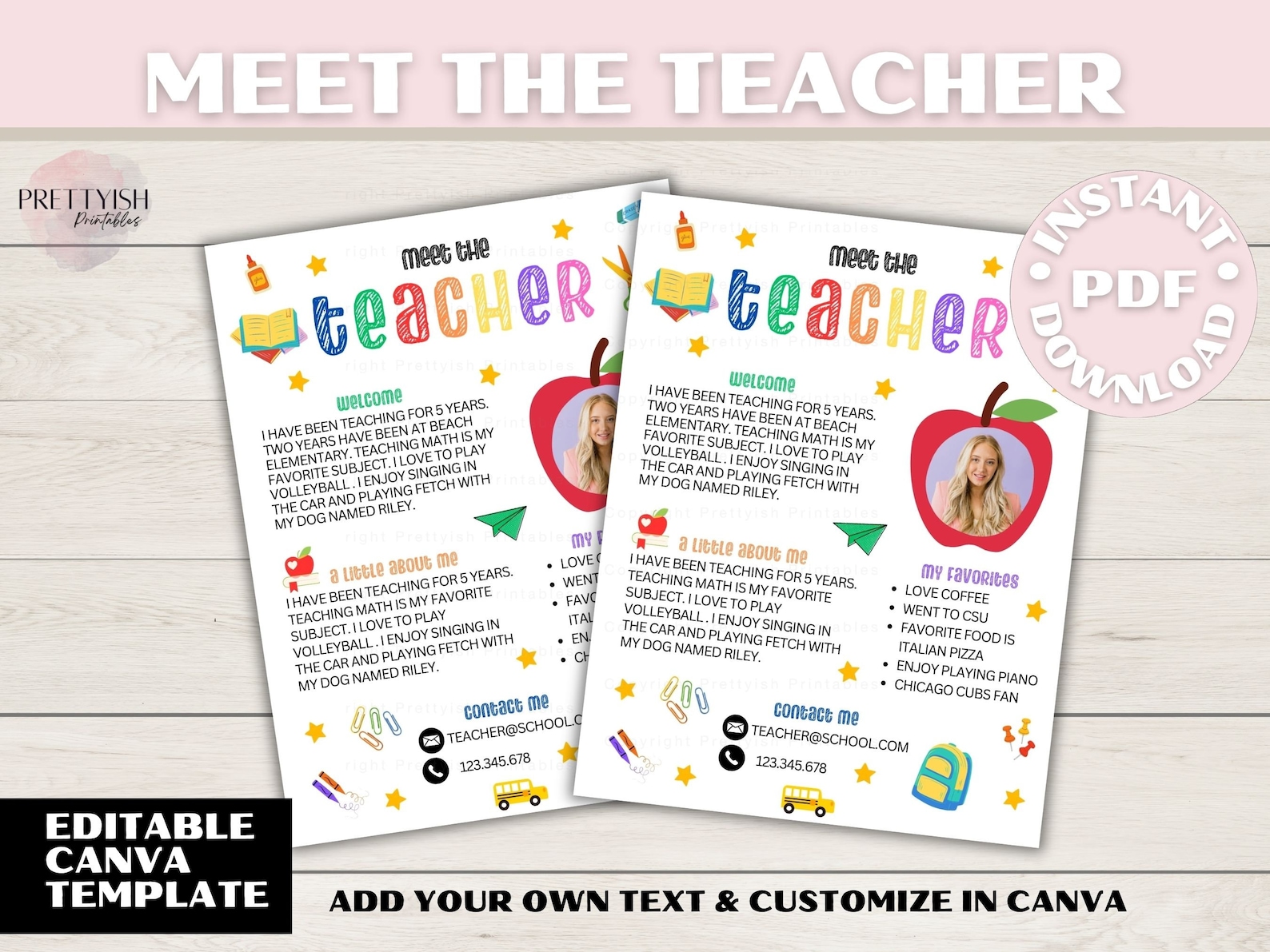 Meet the Teacher Editable Template Printable, Meet the Teacher Retro ...