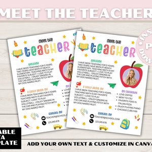 Meet the Teacher Editable Template Printable, Meet the Teacher Retro ...