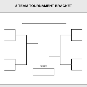 Sports Bracket Template for Tournament, Printable Basketball Bracket ...