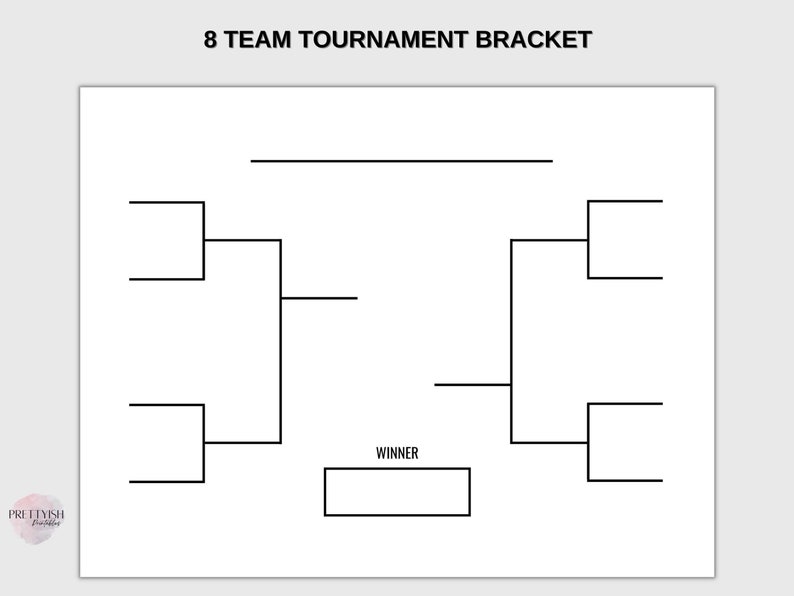 Sports Bracket Template for Tournament, Printable Basketball Bracket ...