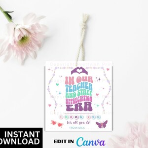 EDITABLE Teacher Appreciation Gift Tag, Staff Appreciation Gift Tag ...