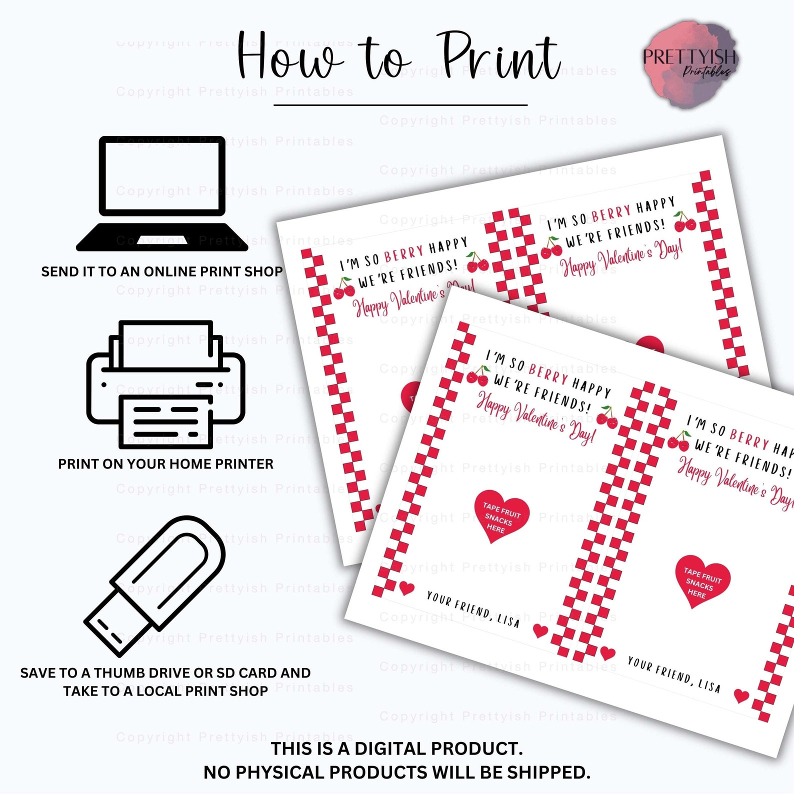 Classroom Valentines Printable, Fruit Snack Valentine Card, Kids ...