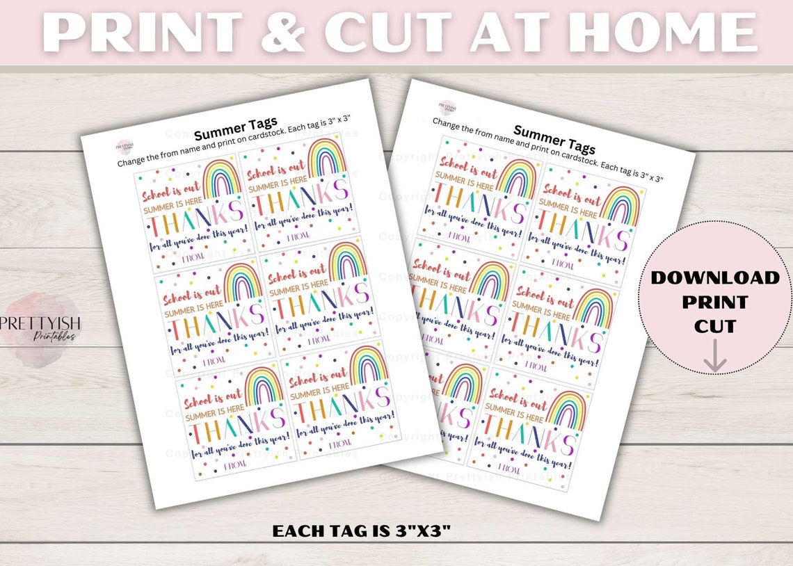 Printable Teacher Gift for Summer, End of School Year Teacher Gift, End ...