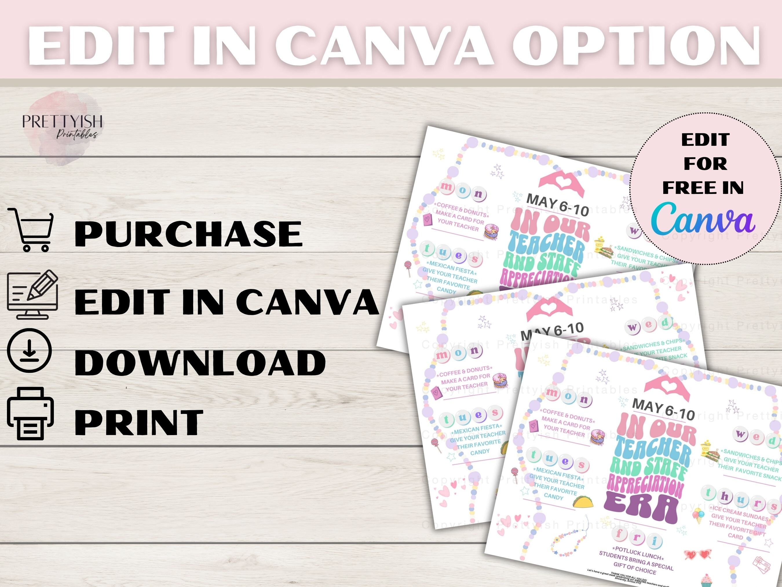 Editable Teacher and Staff Appreciation Week Printables, Printable for ...