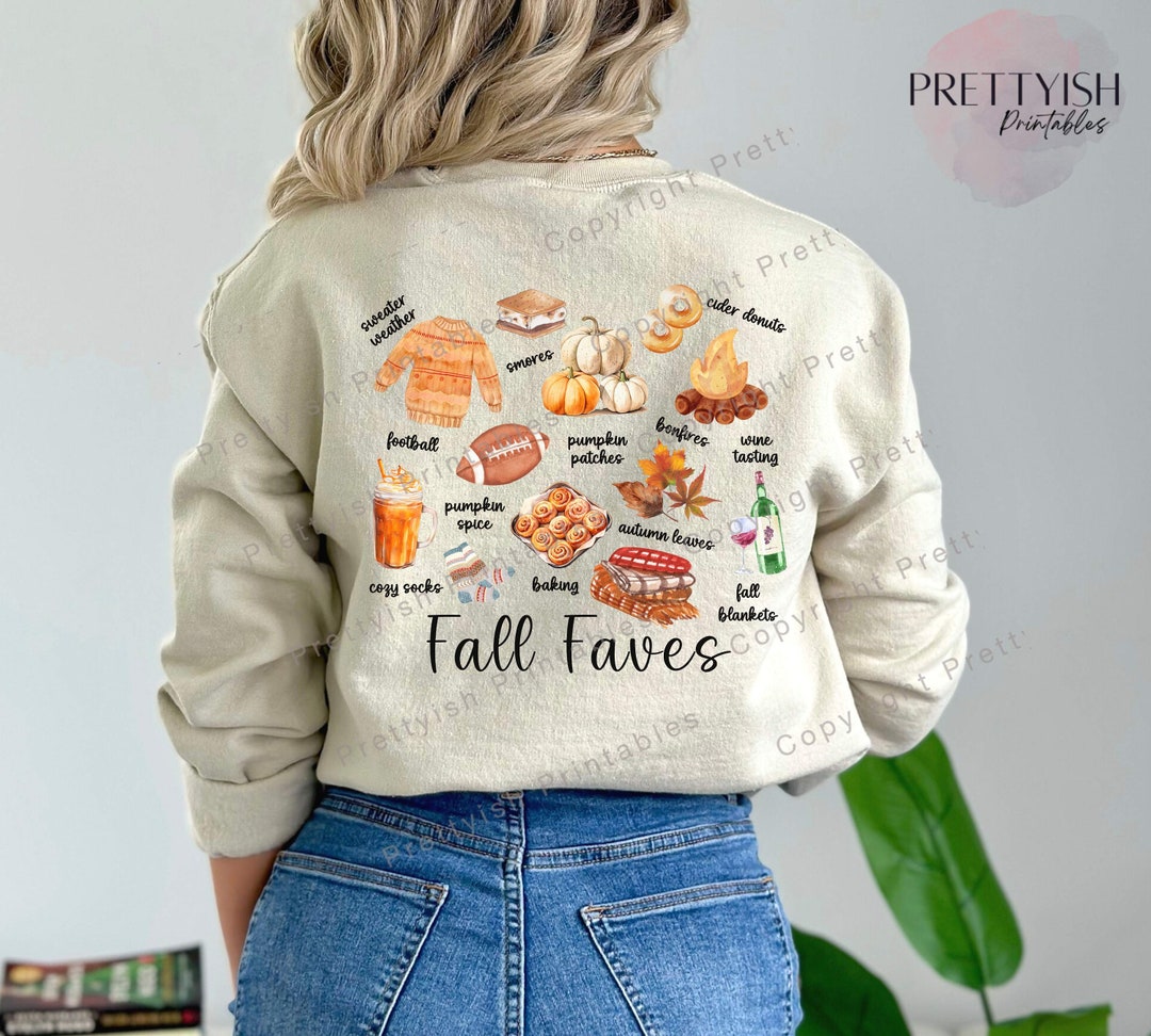Fall Faves PNG, Fall Season Sublimation, Favorite Fall Things Tshirt ...
