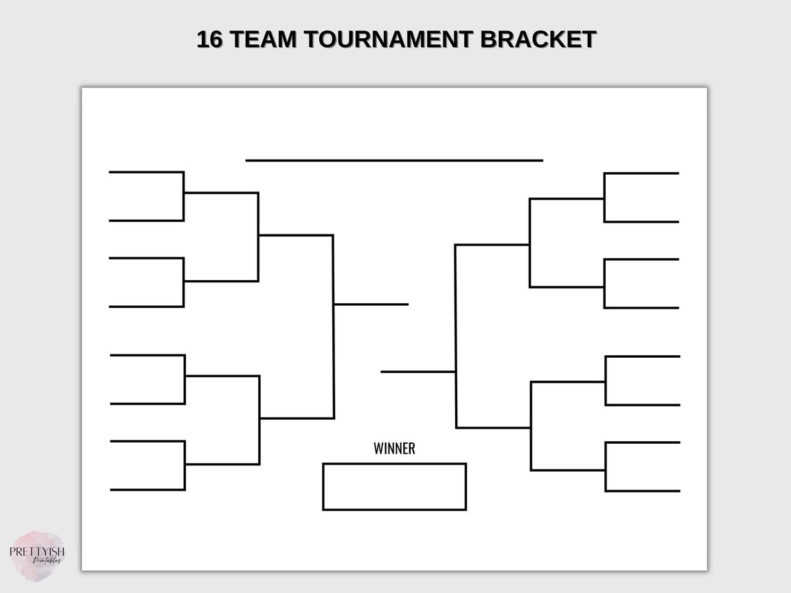 Sports Bracket Template for Tournament, Printable Basketball Bracket ...