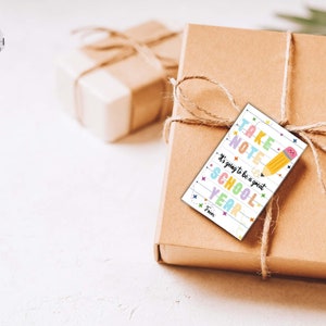 Back to School Gift Tags, Take Note Editable Pen Marker, Gift for ...