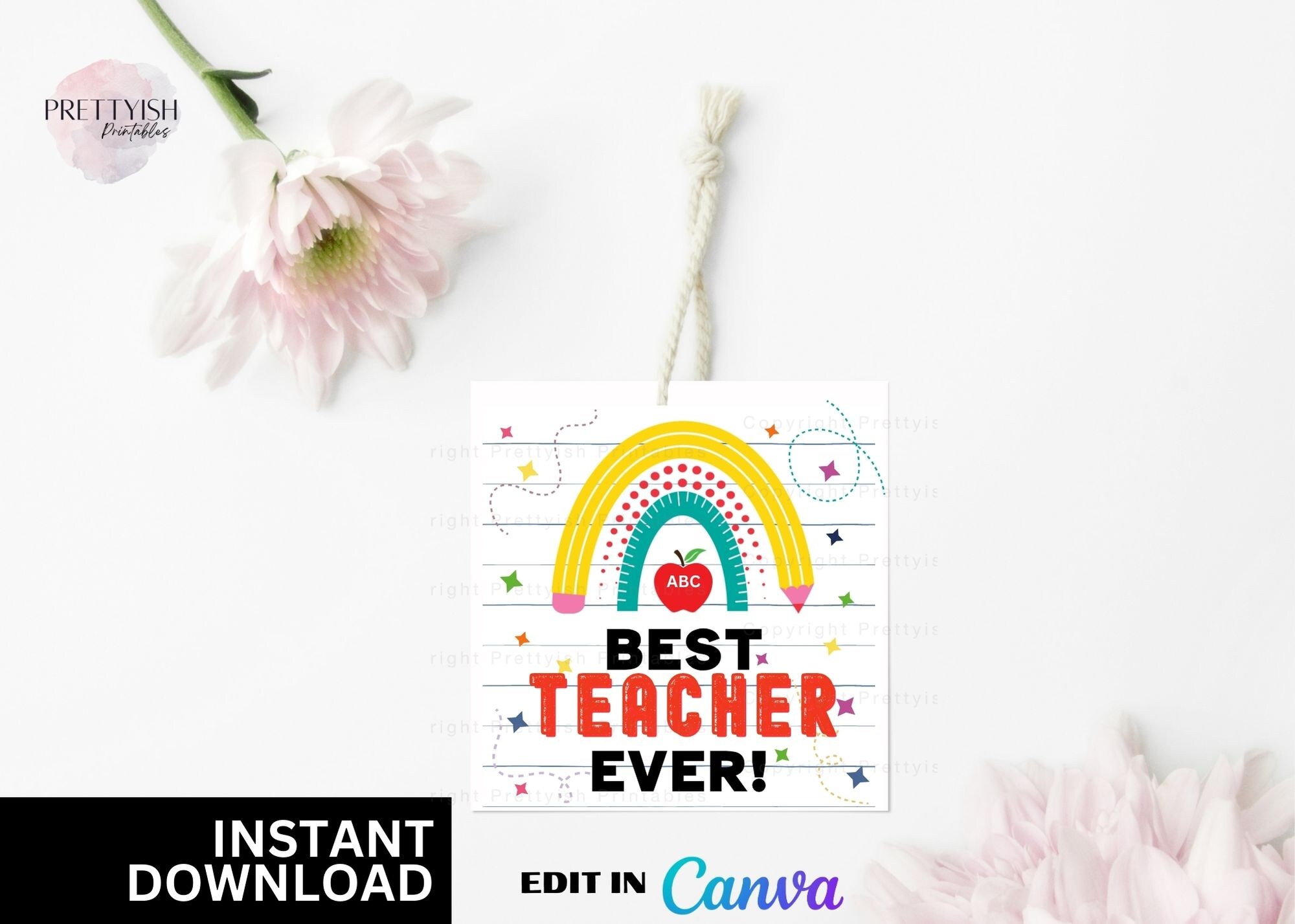 EDITABLE Teacher Appreciation Gift Tag, Staff Appreciation Gift Tag ...