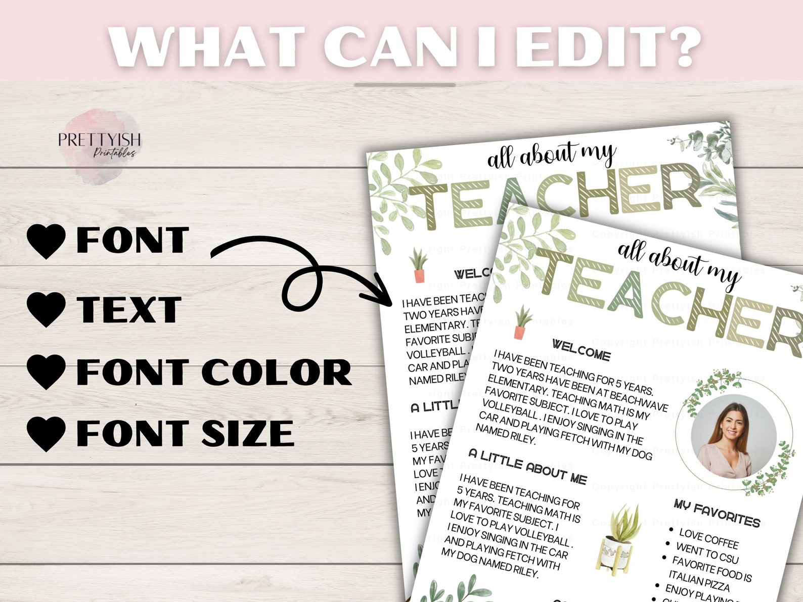 Meet the Teacher Template, Editable Teacher Printable, Back to School ...