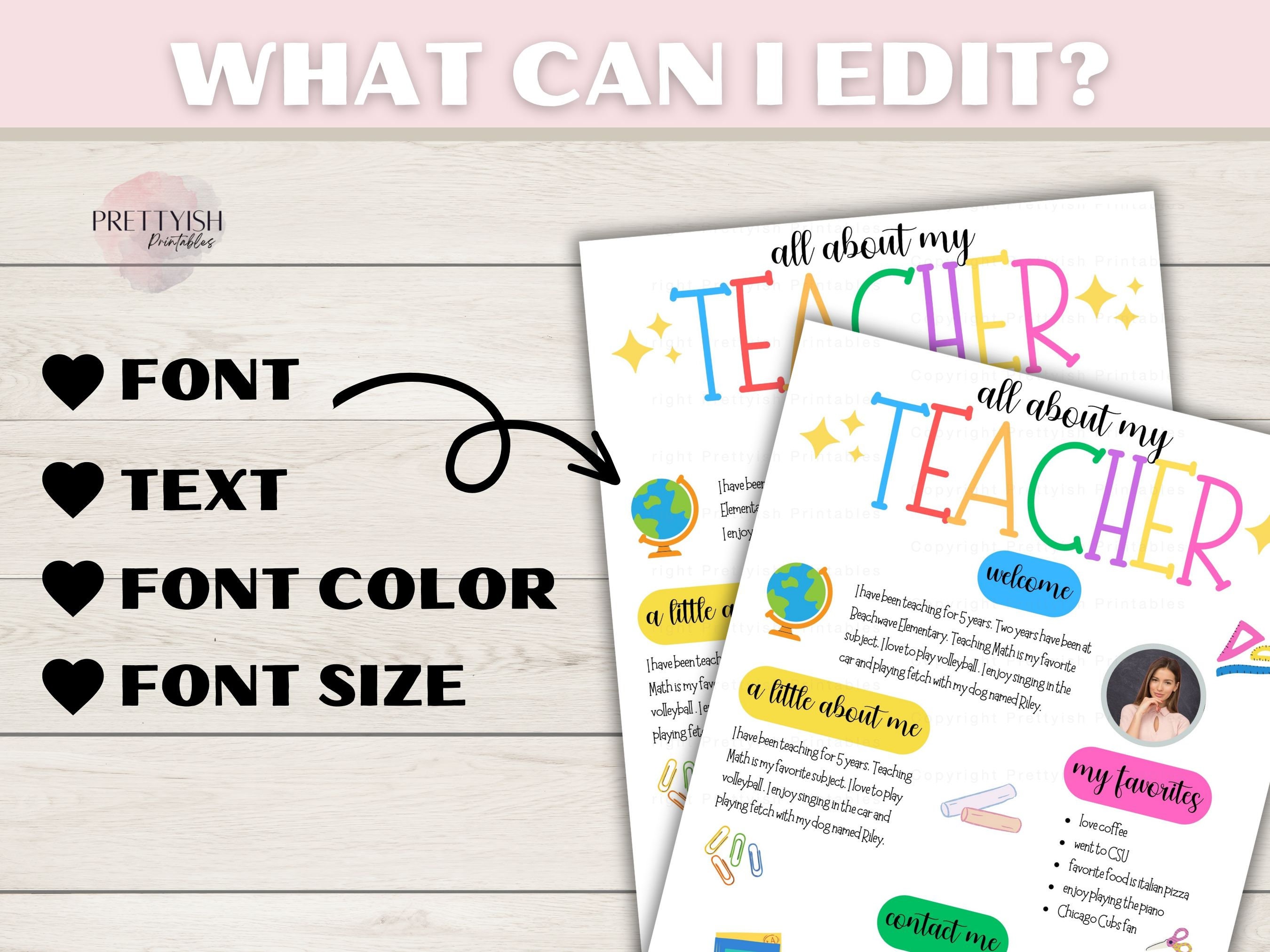 Meet the Teacher Template, Editable Teacher Printable, Back to School ...