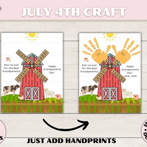 Grandparents Day Handprint Craft Art Bundle, Grandparents Day Footprint ...