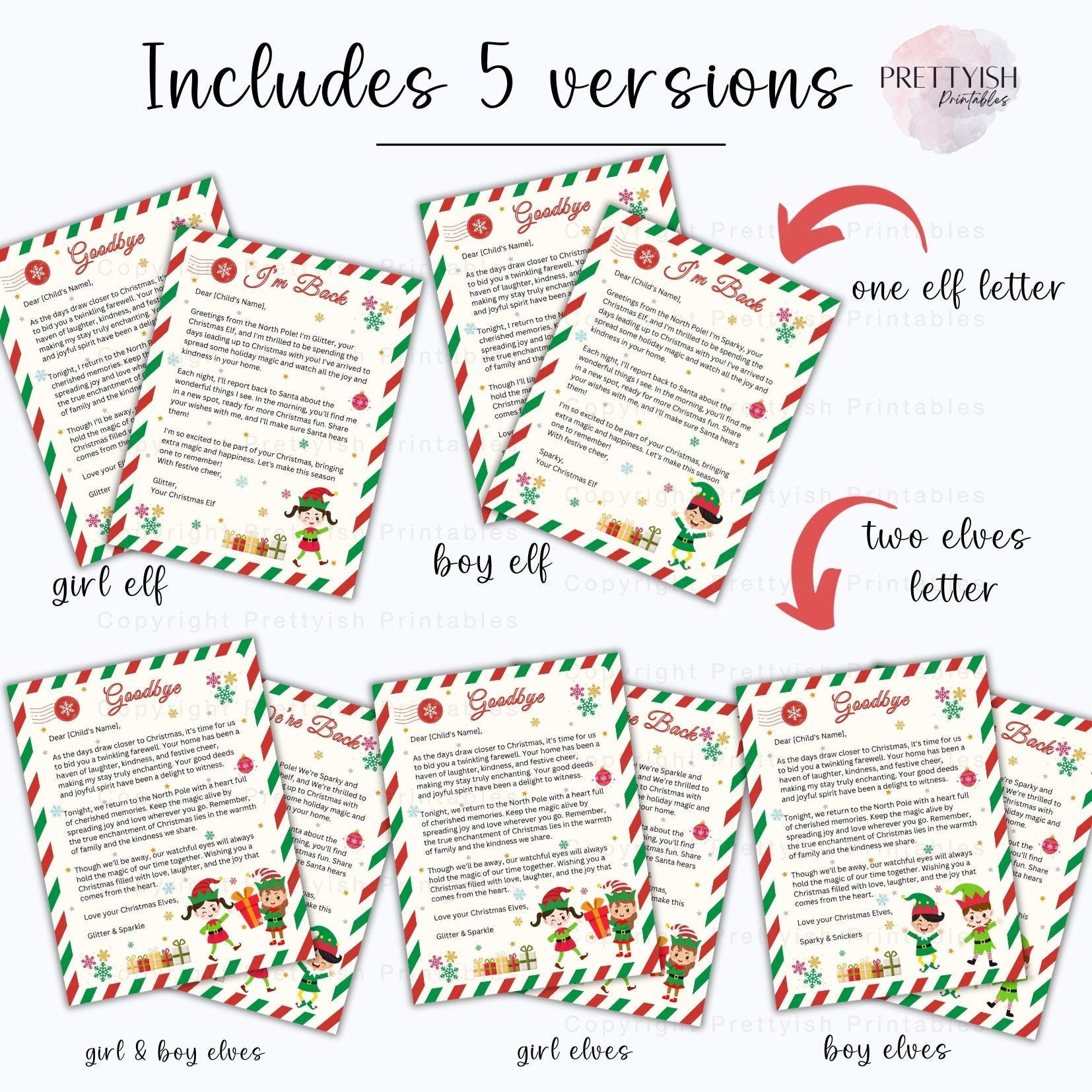 Christmas Elf Arrival Letter Goodbye Rules Sick, Printable Elf Letter ...