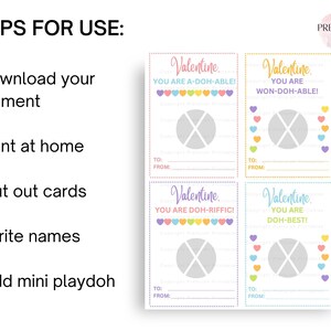 Play-doh Valentine's Printable, Printable Valentine Cards, Non-candy ...