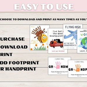 Grandparents Day Handprint Craft Art Bundle, Grandparents Day Footprint ...