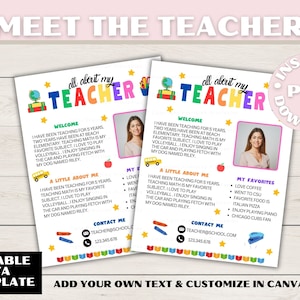 Meet the Teacher Editable Template Printable, Meet the Teacher Retro ...