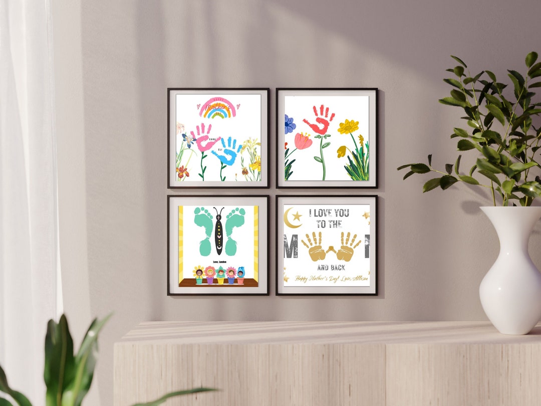 Mothers Day Flower Handprint Art Bundle, Printable, Mom Craft Gift From ...