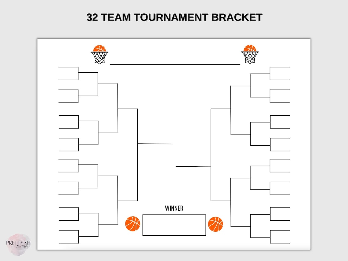 Basketball Sports Bracket Template Tournament Bracket Editable Bracket ...