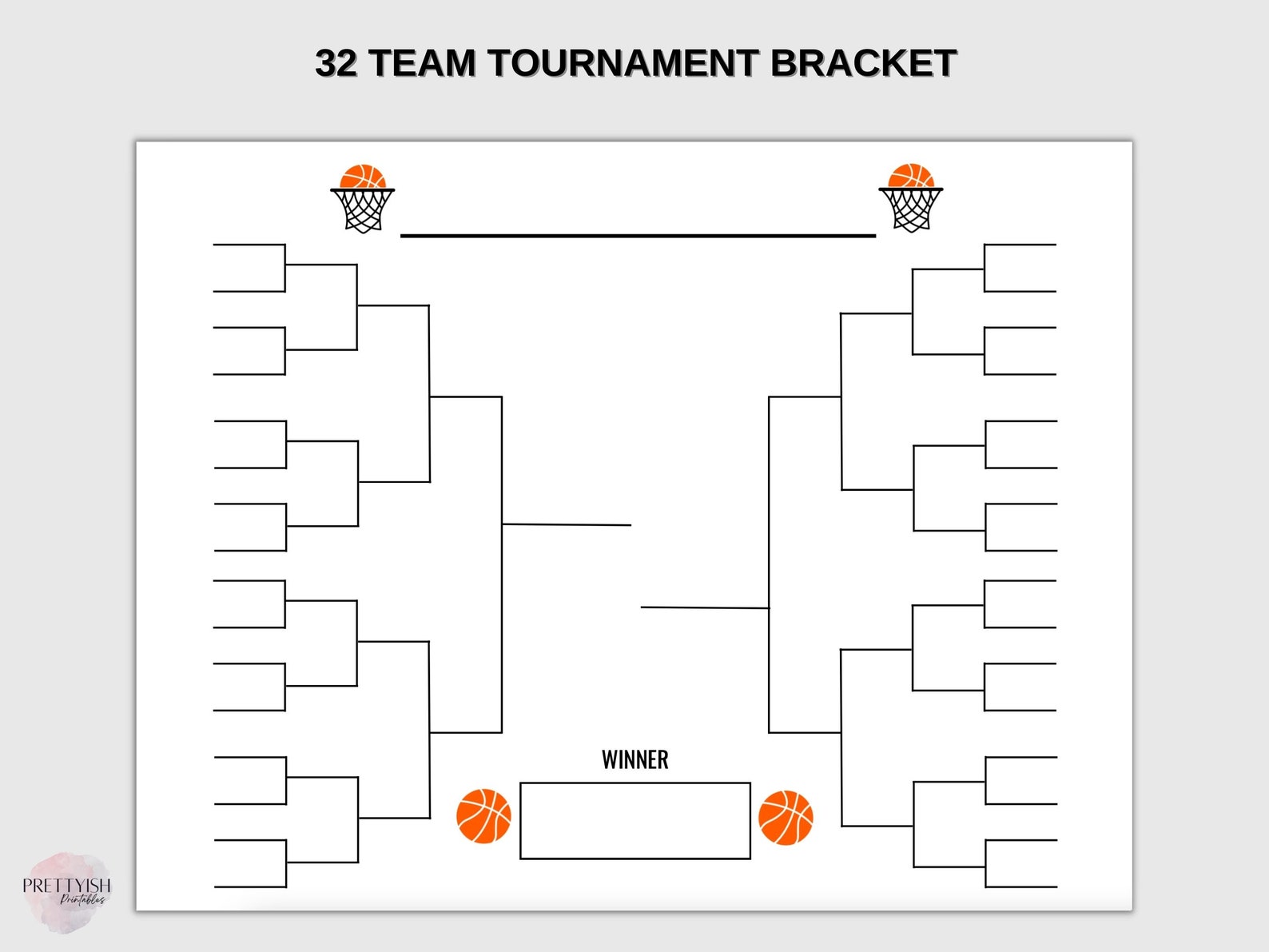 Basketball Sports Bracket Template Tournament Bracket Editable Bracket ...