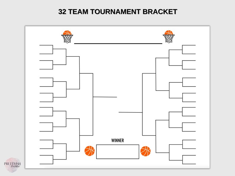 Basketball Sports Bracket Template Tournament Bracket Editable Bracket ...
