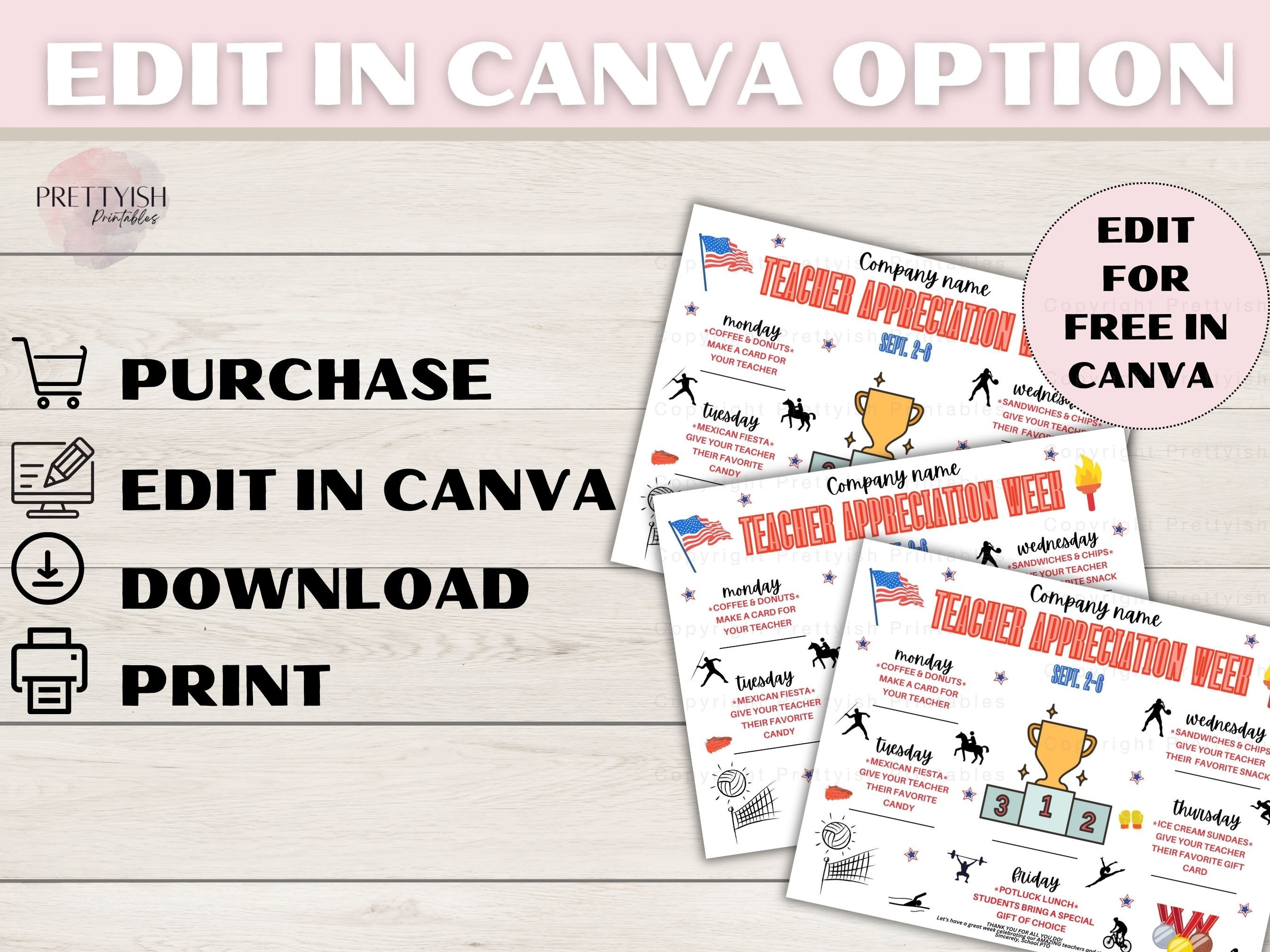 Editable Teacher and Staff Appreciation Week Printables, Printable for ...