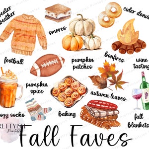 Fall Faves PNG, Fall Season Sublimation, Favorite Fall Things Tshirt ...