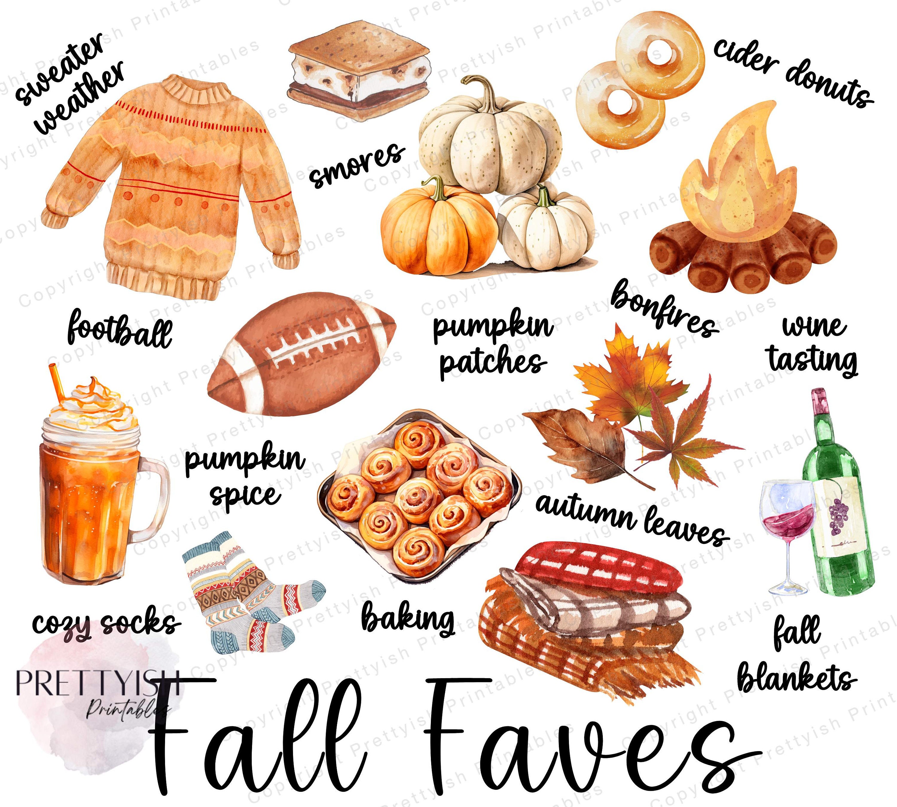 Fall Faves PNG Fall Season Sublimation Favorite Fall Things - Etsy