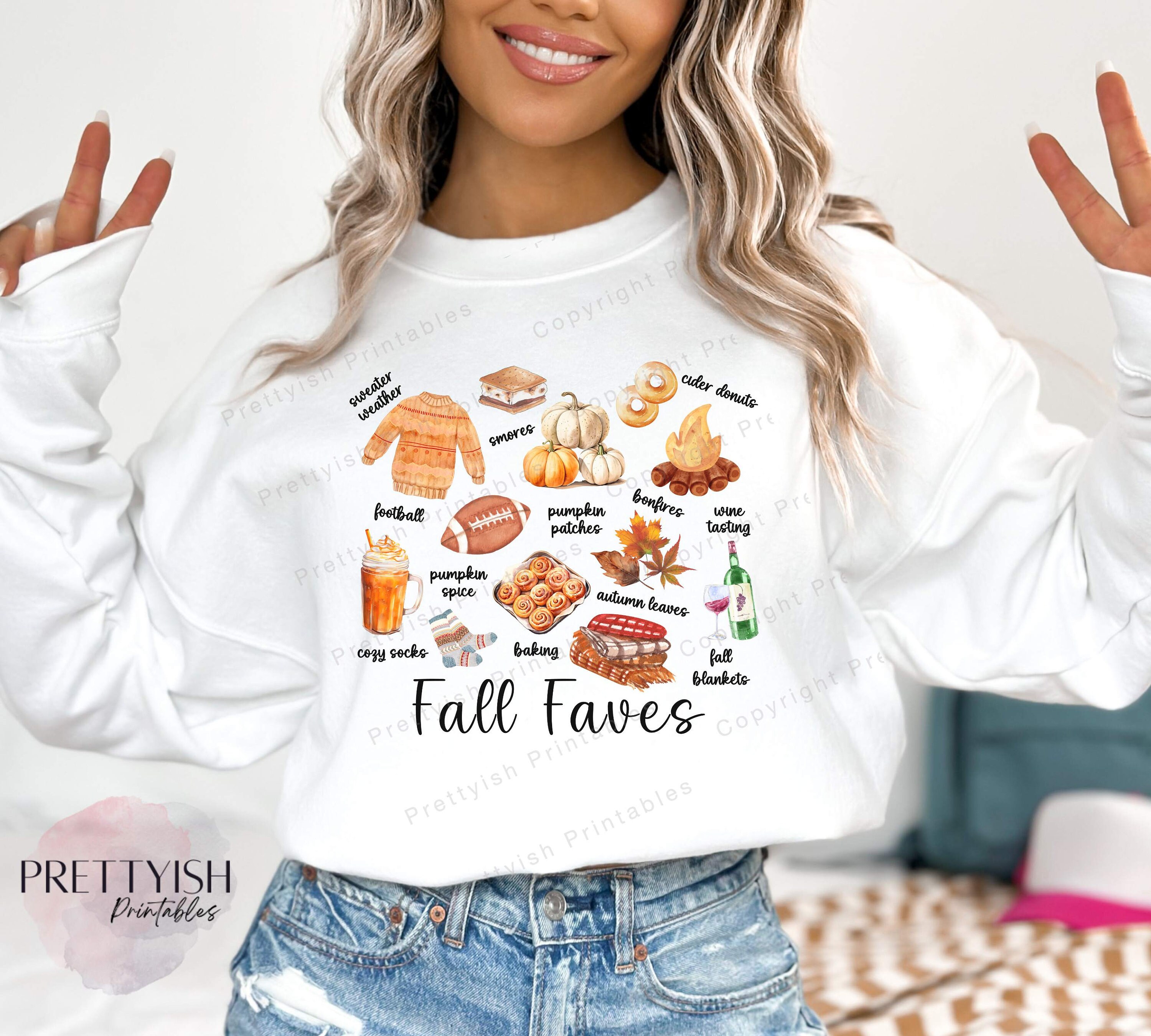 Fall Faves PNG, Fall Season Sublimation, Favorite Fall Things Tshirt ...
