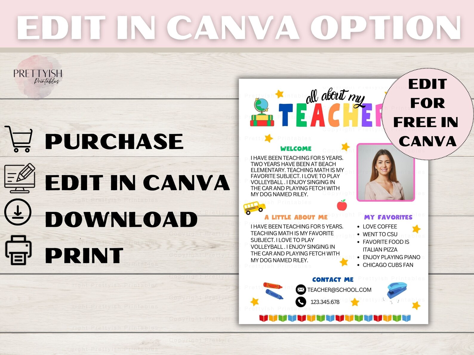 Meet the Teacher Editable Template Printable, Meet the Teacher Retro ...