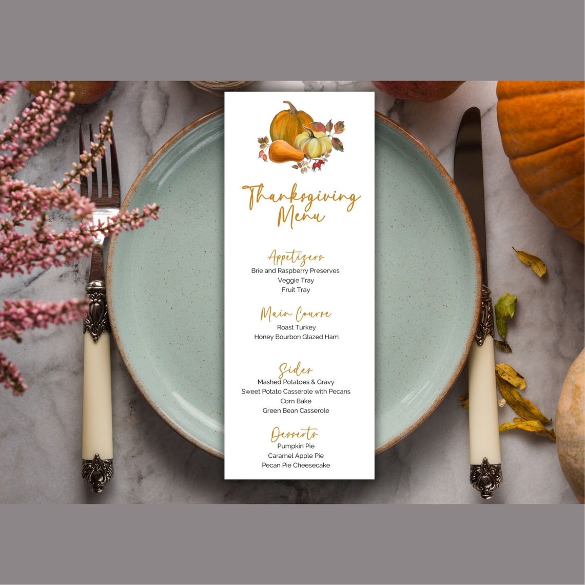 Thanksgiving Menu Editable Template, Thanksgiving Menu, Fall Autumn Menu, Thanksgiving 2023 ...