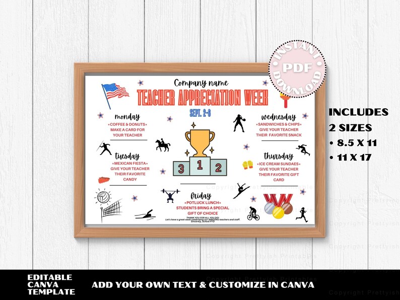 Editable Teacher and Staff Appreciation Week Printables, Printable for ...