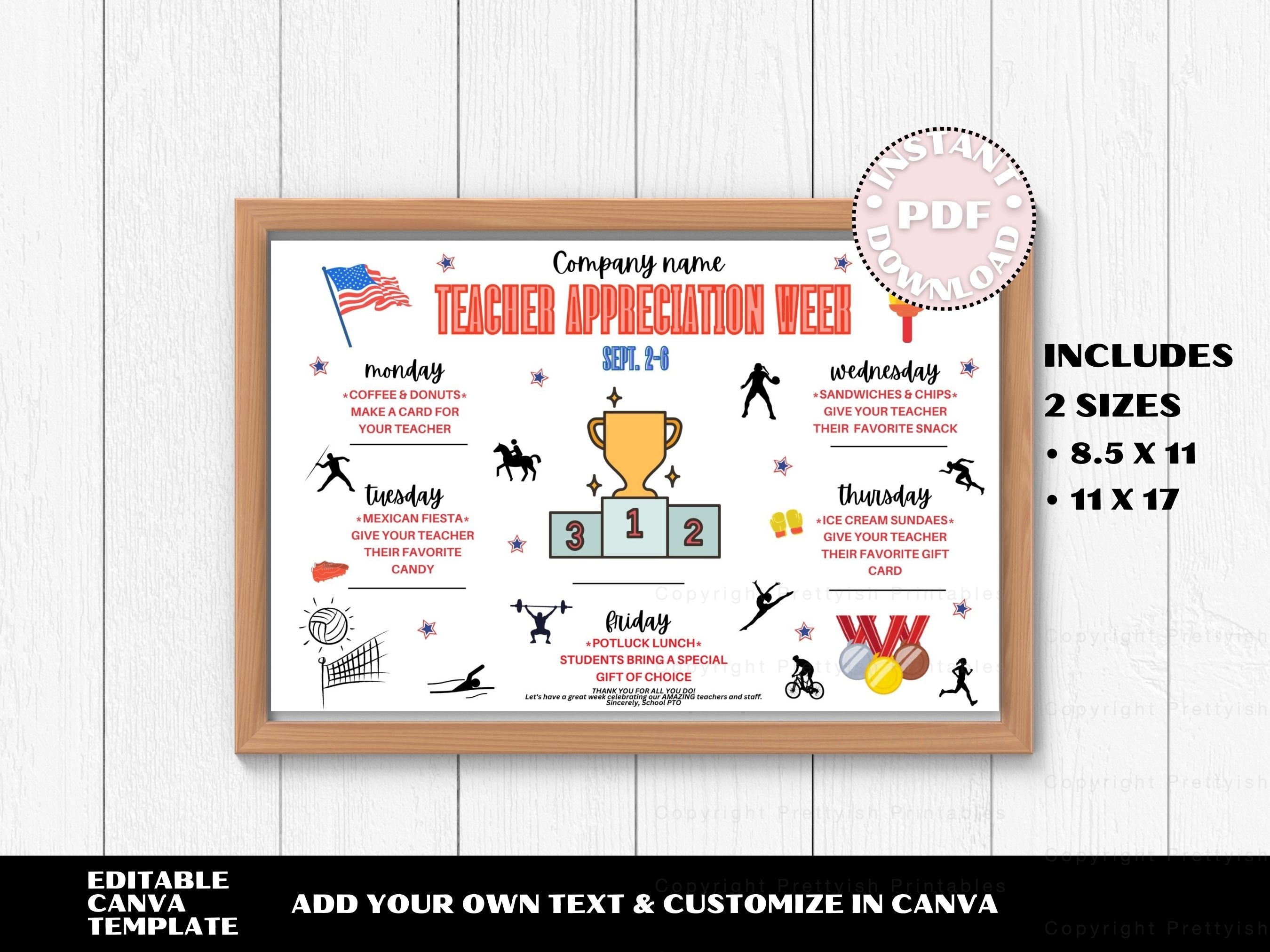 Editable Teacher and Staff Appreciation Week Printables, Printable for ...