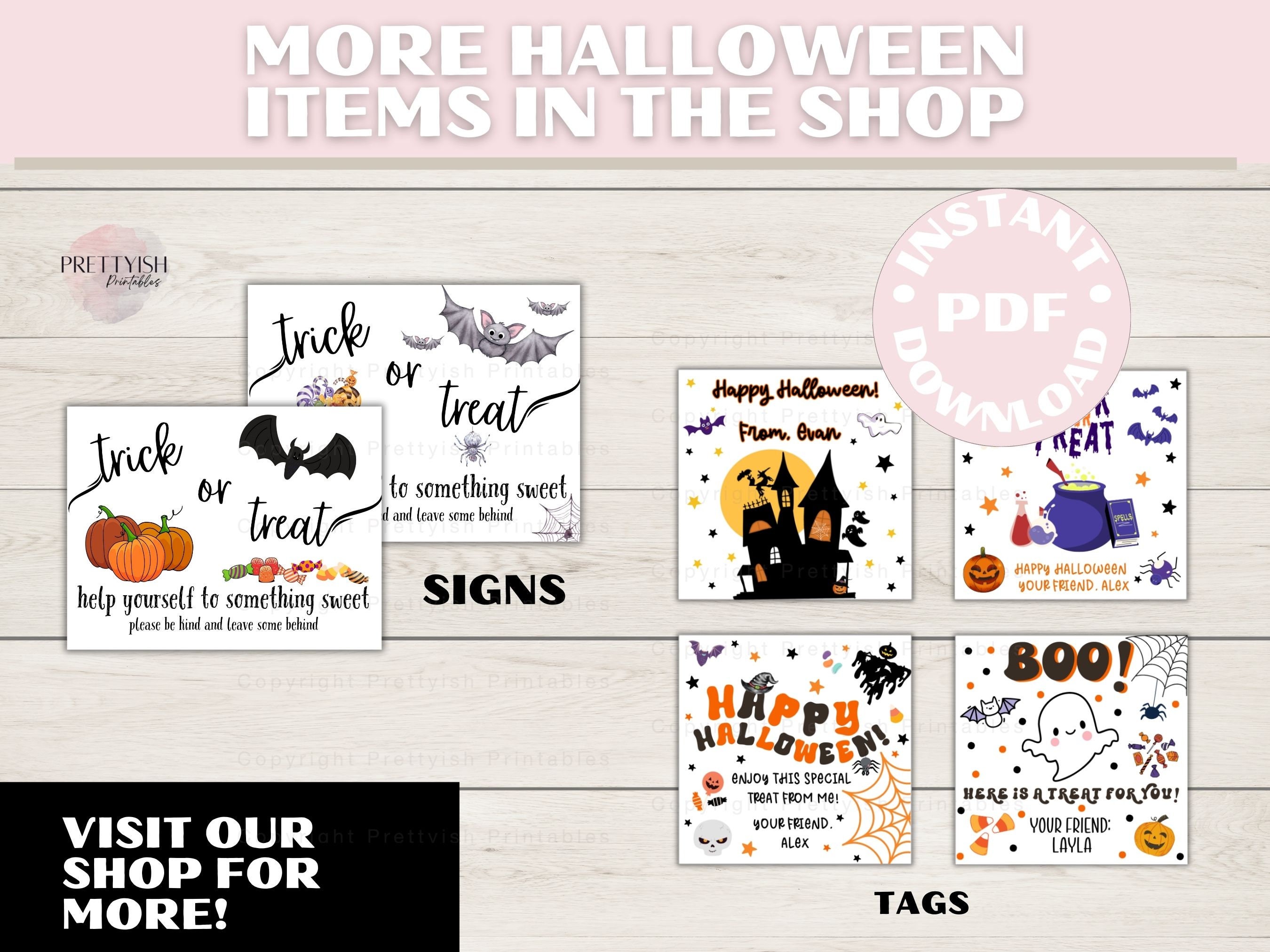 Halloween Candy Printable | Trick or Treat | Halloween Candy Sign ...