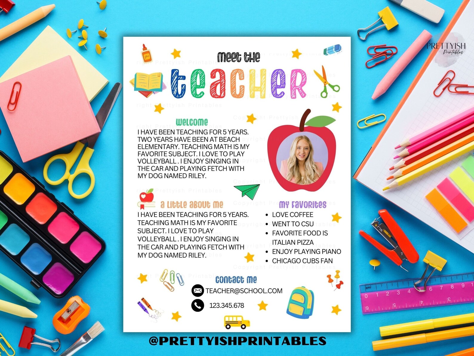 Meet the Teacher Editable Template Printable, Meet the Teacher Retro ...