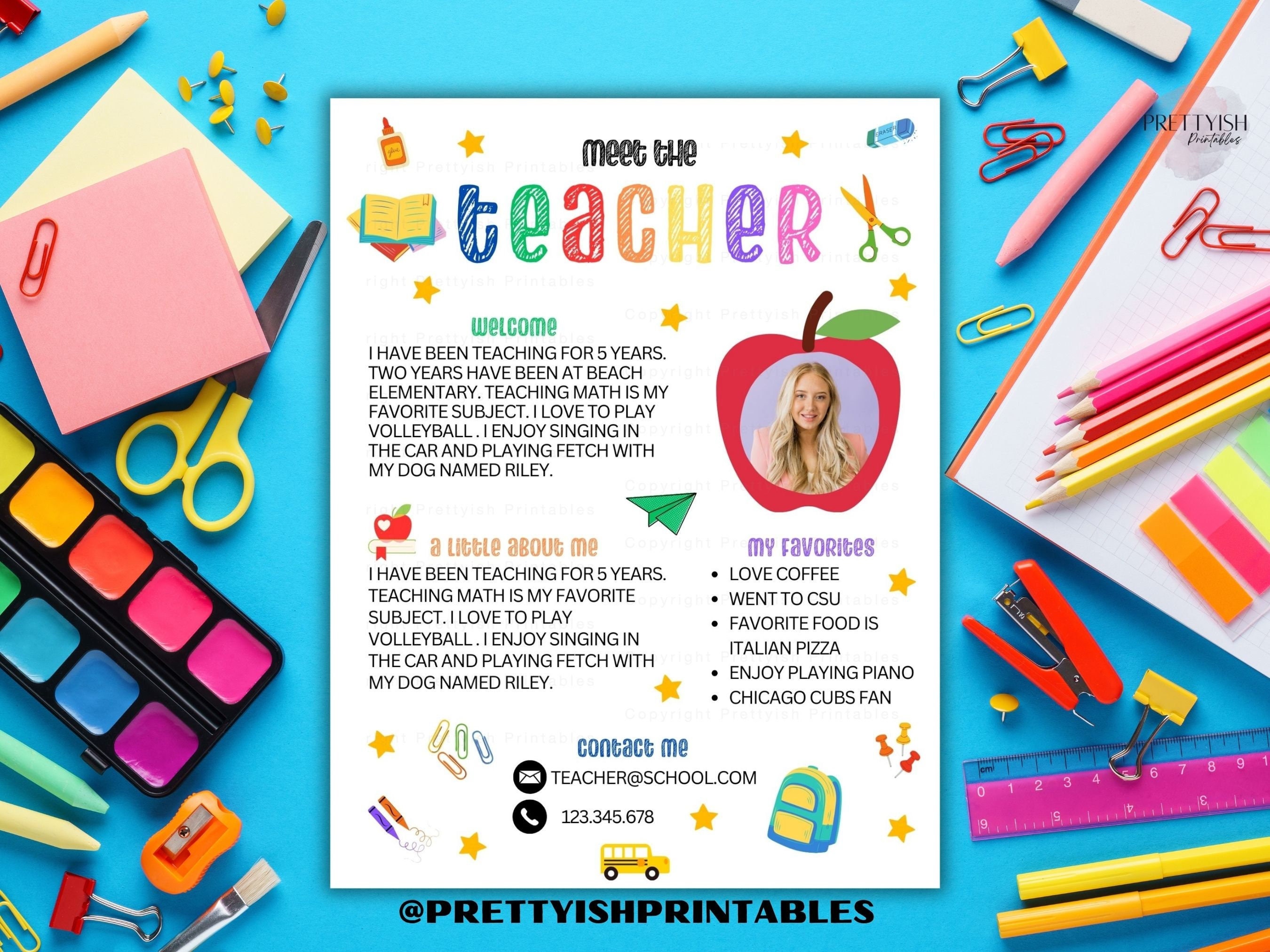 Meet the Teacher Editable Template Printable, Meet the Teacher Retro ...
