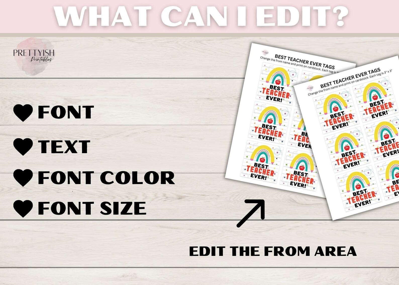 EDITABLE Teacher Appreciation Gift Tag, Staff Appreciation Gift Tag ...