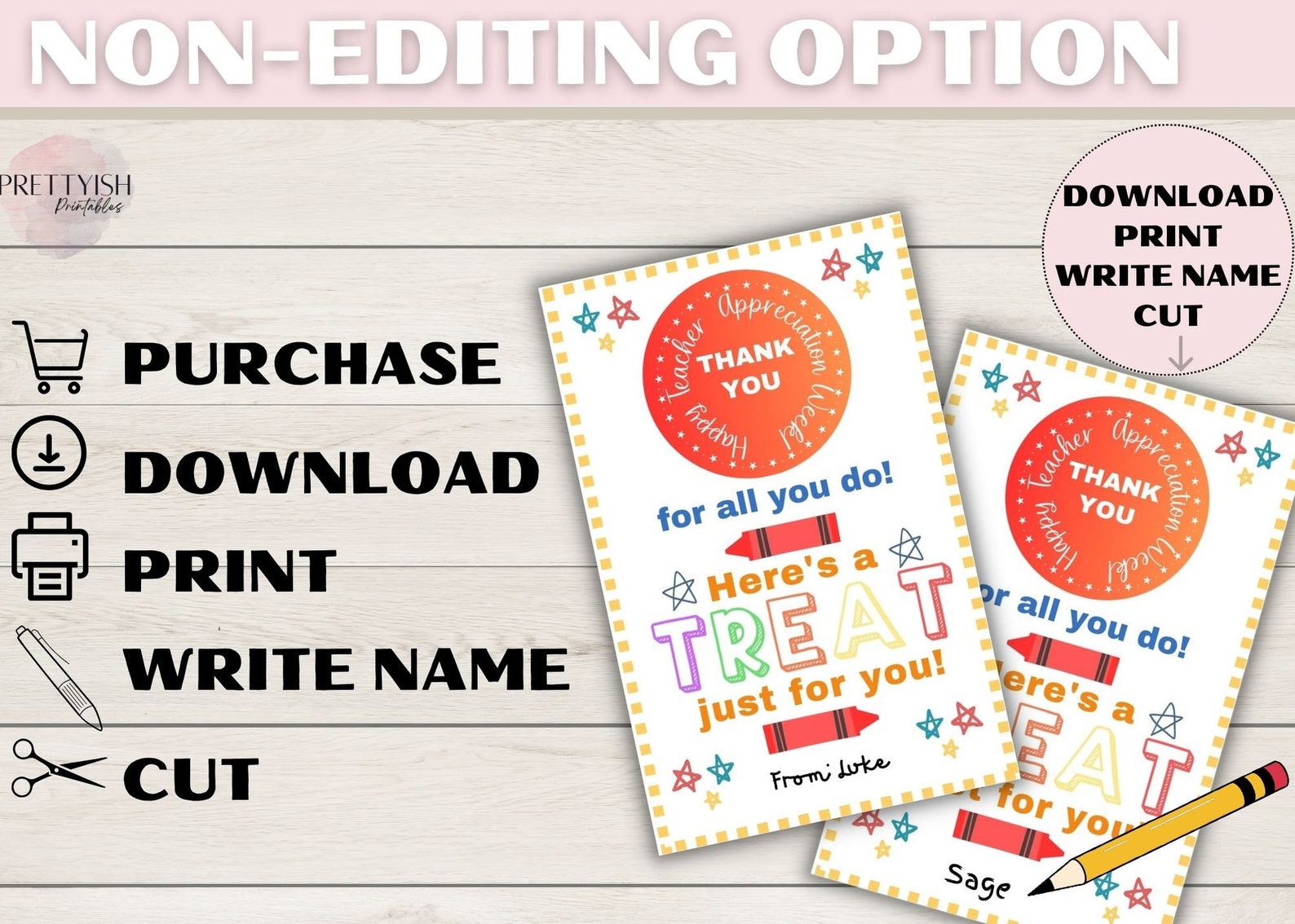 Teacher Appreciation Printable, Editable Teacher Gift Tag, Customized ...