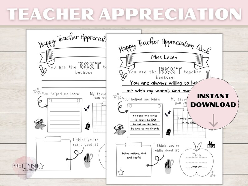 Teacher Appreciation Week Printable, Teacher Survey, Teacher Printable ...