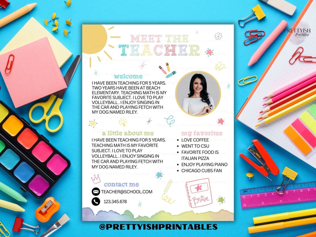 Meet the Teacher Editable Template Printable, Meet the Teacher Retro ...