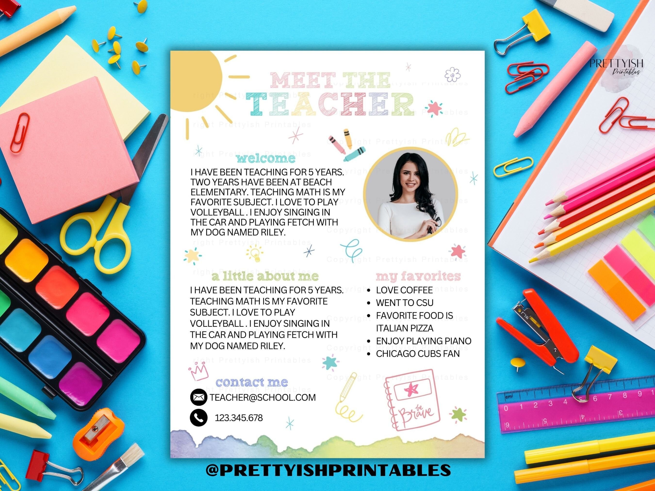 Meet the Teacher Editable Template Printable, Meet the Teacher Retro ...