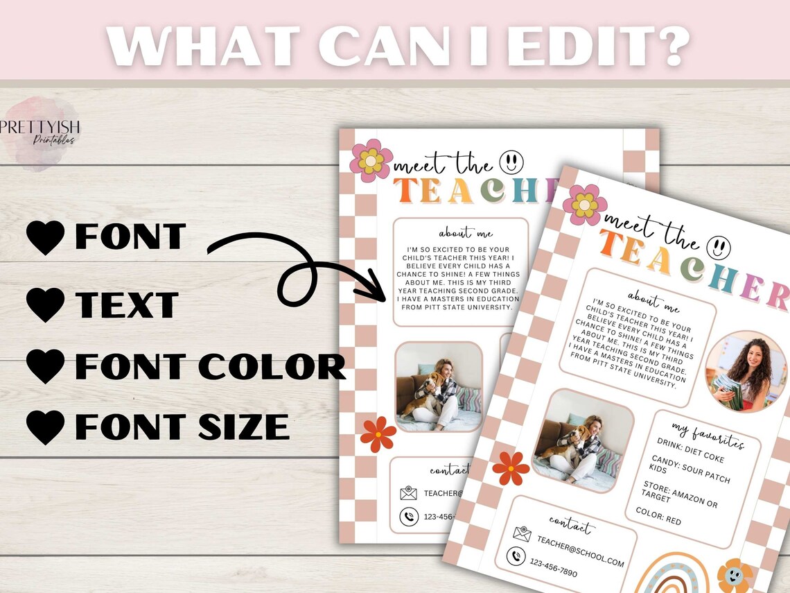 Meet the Teacher Editable Template Printable, Meet the Teacher Retro ...