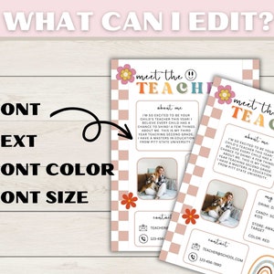 Meet the Teacher Editable Template Printable, Meet the Teacher Retro ...
